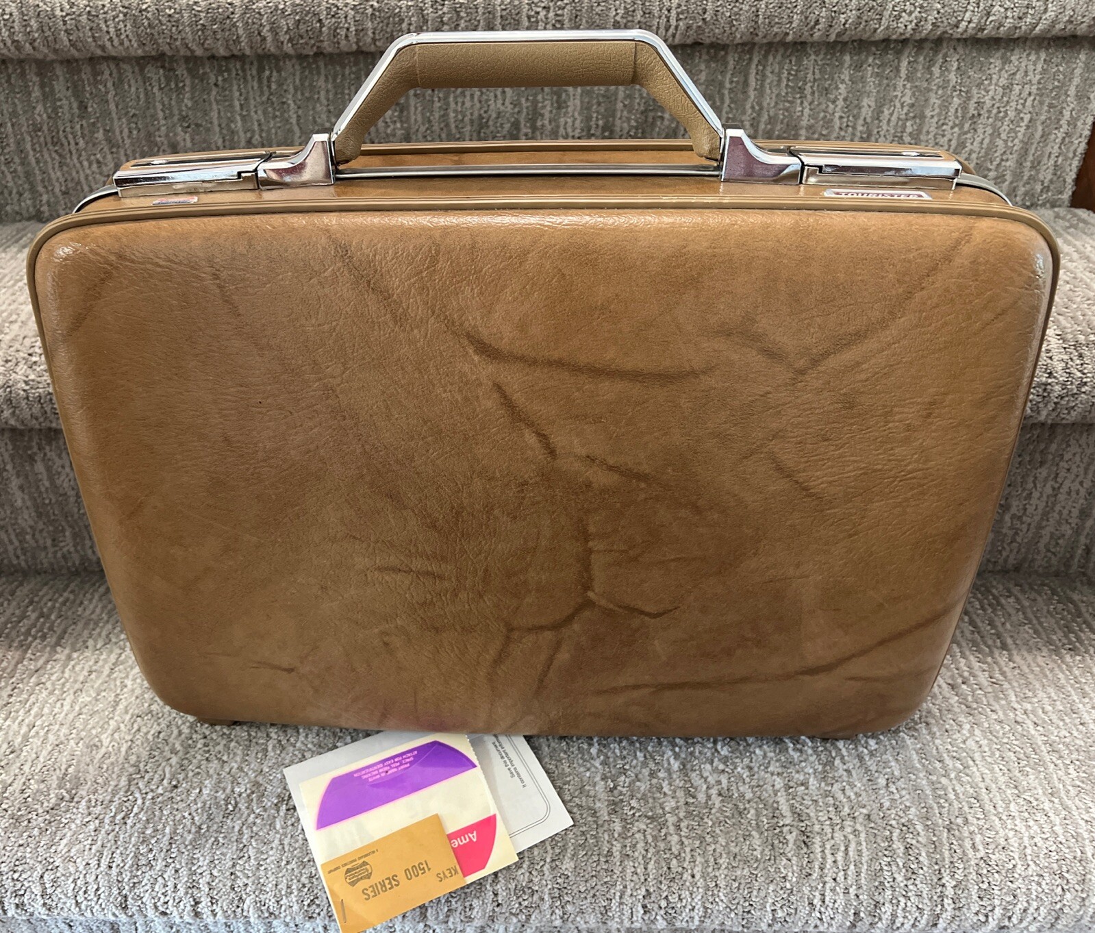Vintage American Tourister Brown Hard Shell Briefcase… - Gem