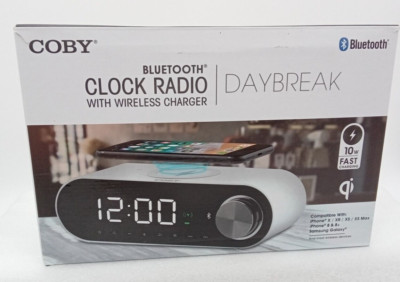 COBY BLUETOOTH CLOCK RADIO WITH WIRELESS CHARGER | eBay