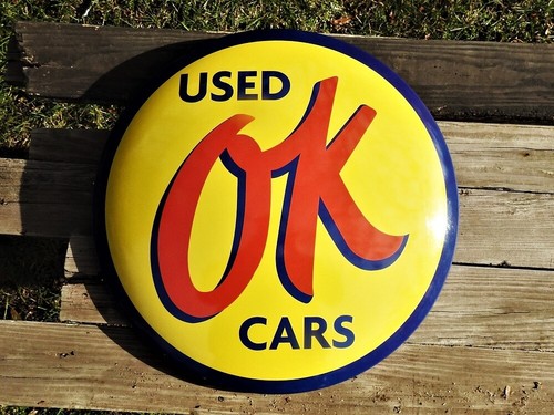 Chevrolet OK Used Cars Domed Button Tin Sign - Chevy - Trucks - GM ...