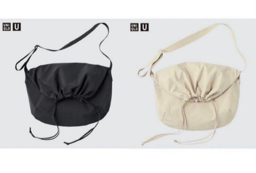 UNIQLO U Japan Drawstring Shoulder Bag 2022 Unisex Black Natural 2 ...