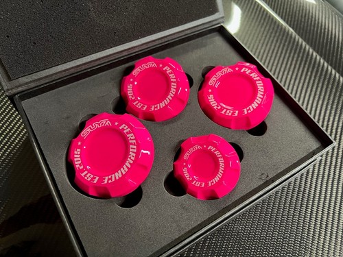 057 SUBARU SUYA ALUMINUM ALLOY ENGINE BAY CAPS (NEON PINK) 4PCS | eBay