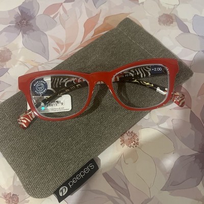 peepers reading glasses 2.00,Joni Focus,red | eBay