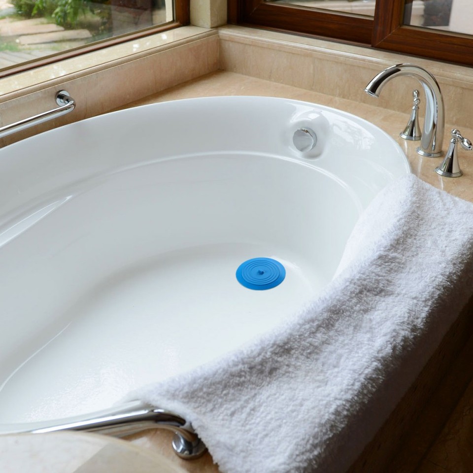 Bathtub Plug Sink Plugs for Drain Silicone Shower Cover Flat Stopper ...