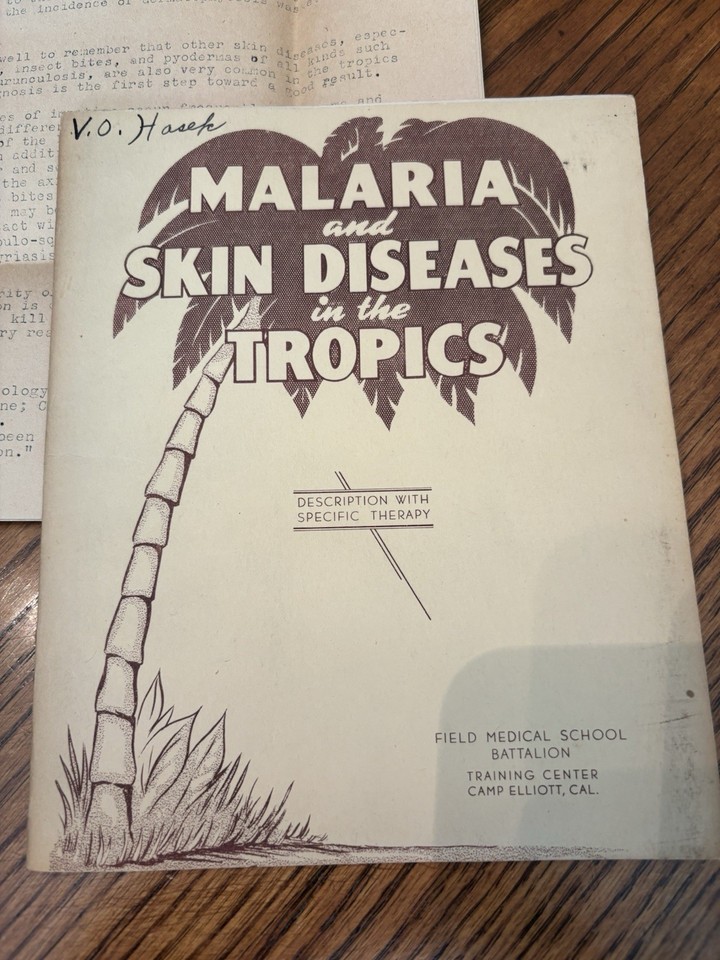 Rare WW2 Field Medical School Battalion Publication Malaria Manual | eBay