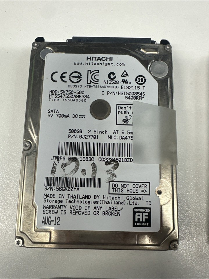 HARD DISK DRIVE 500G, SATA HDD, 2.5", FOR LAPTOP OR DESKTOP, TESTED 100 ...