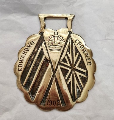 Antique Commemorative Horse Brass - King Edward VII 1902 - Crossed ...