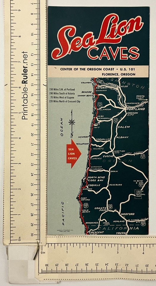 1960s Florence Oregon OR Sea Lion Caves Tourist Guide Vintage Travel ...