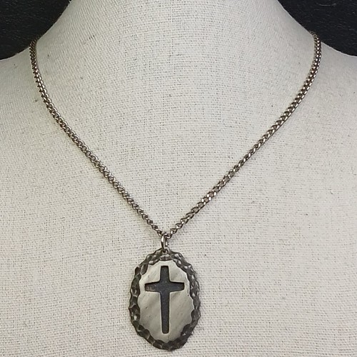 Vintage SARAH COVENTRY Chain Necklace Cross Pendent Silver Tone. 13-142 ...