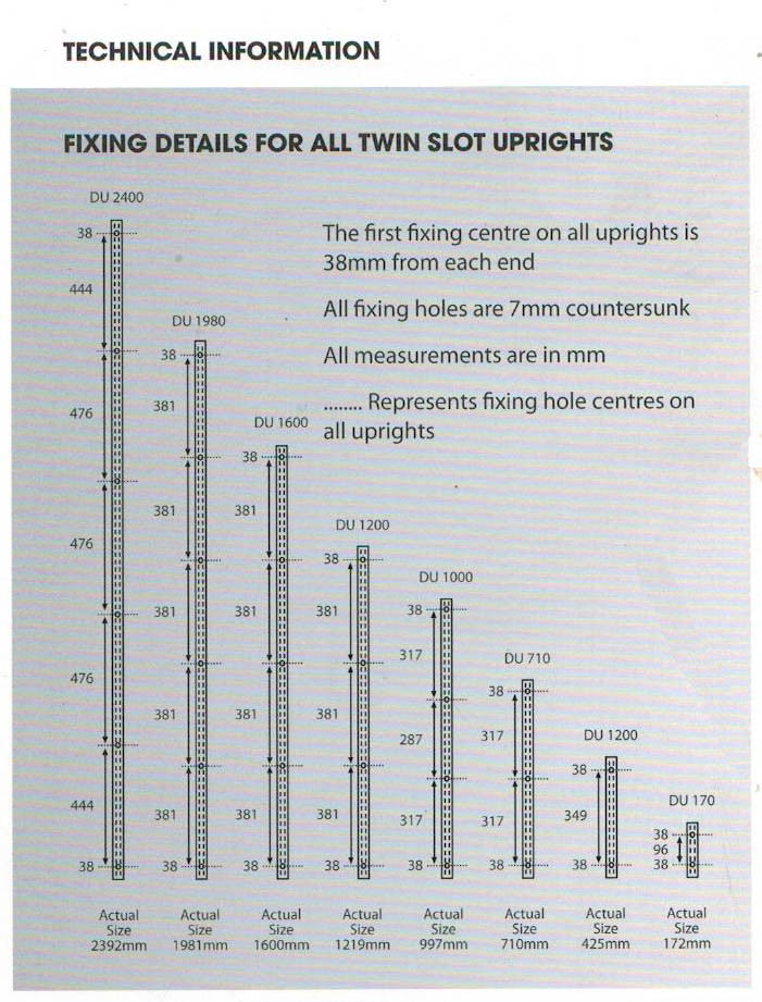 Twin Slot Shelving System White Brackets Uprights Metal Adjustable ...