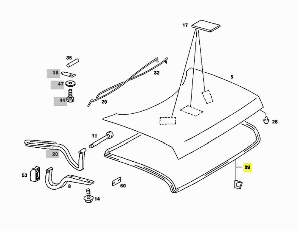 Mercedes Trunk Lid Seal New OEM C107 SLC | eBay