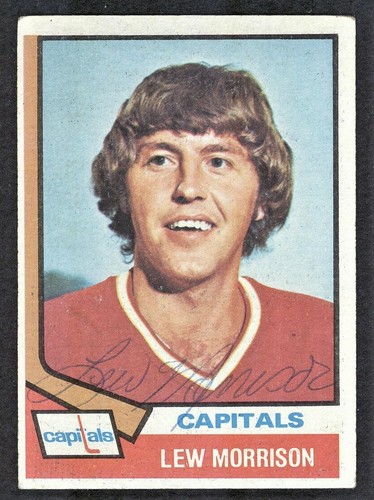 LEW MORRISON Washington Capitals Signed 1974-75 Topps Hockey Card #125 ...