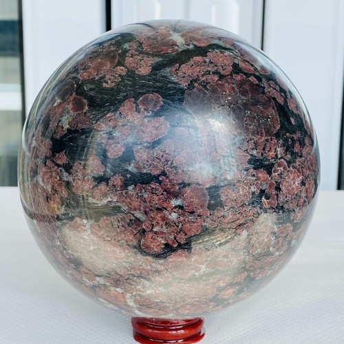 Natural Fireworks Red Garnet sphere Quartz Crystal ball healing 4160G ...
