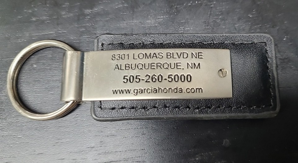 Honda Key Chain GARCIA Honda Metal Dealership Key Ring, Silver/bk New ...