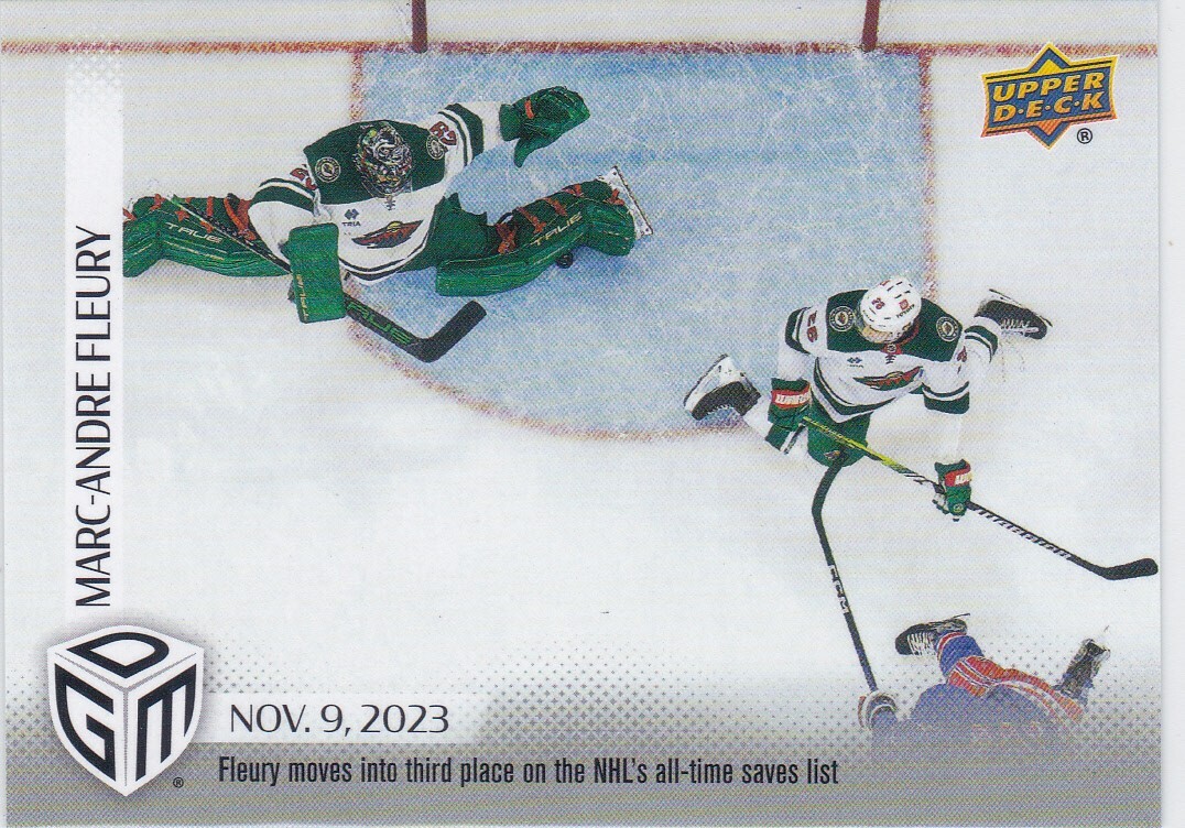 2023/24 UD..MARC-ANDRE FLEURY..GAME DATED MOMENTS../599..CARD # 17 ...