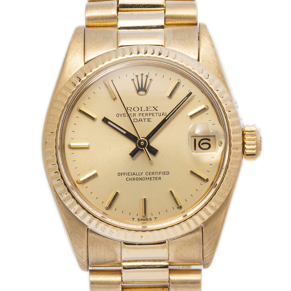 Rolex Datejust 6827 18k Yellow Gold President Champagne Dial Auto Watch ...