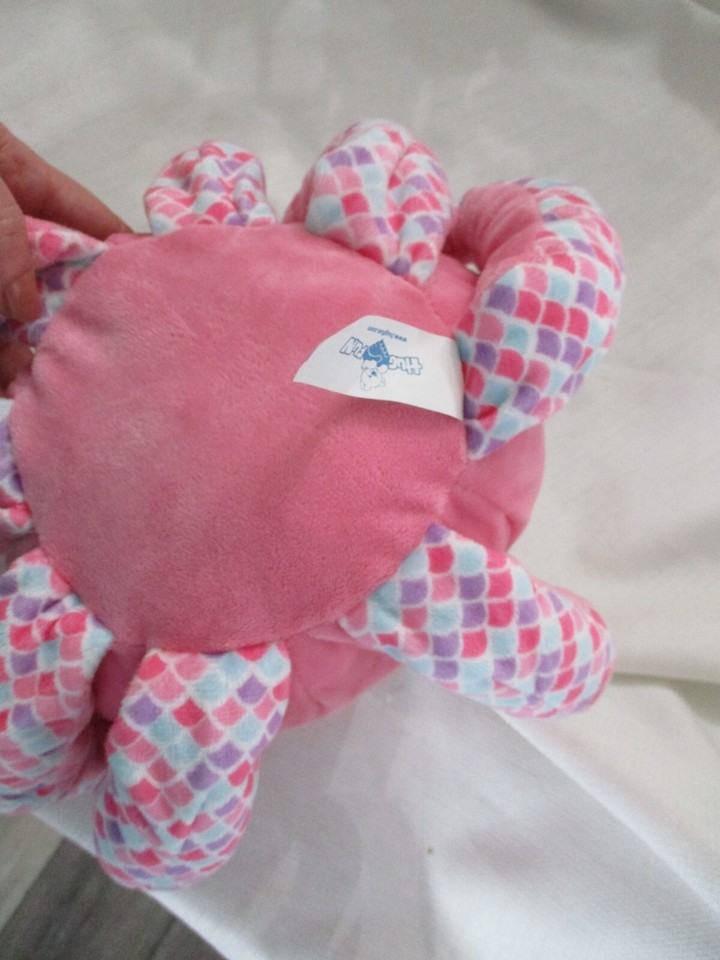Hug Fun Plush Stuffed Octopus 12" Pink Purple Sparkle Bow Animal Sea ...