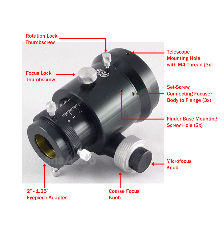 GSO 2" 1:10 Linear Bearing Refractor Crayford Focuser with 86.4mm Base ...