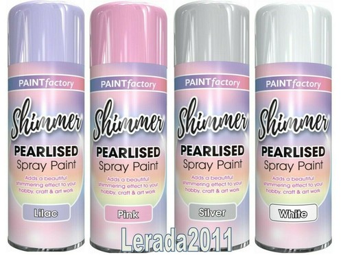 PEARL EFFECT SPRAY PAINT SHIMMERING PINK LILAC SILVER WHITE 400ML ...