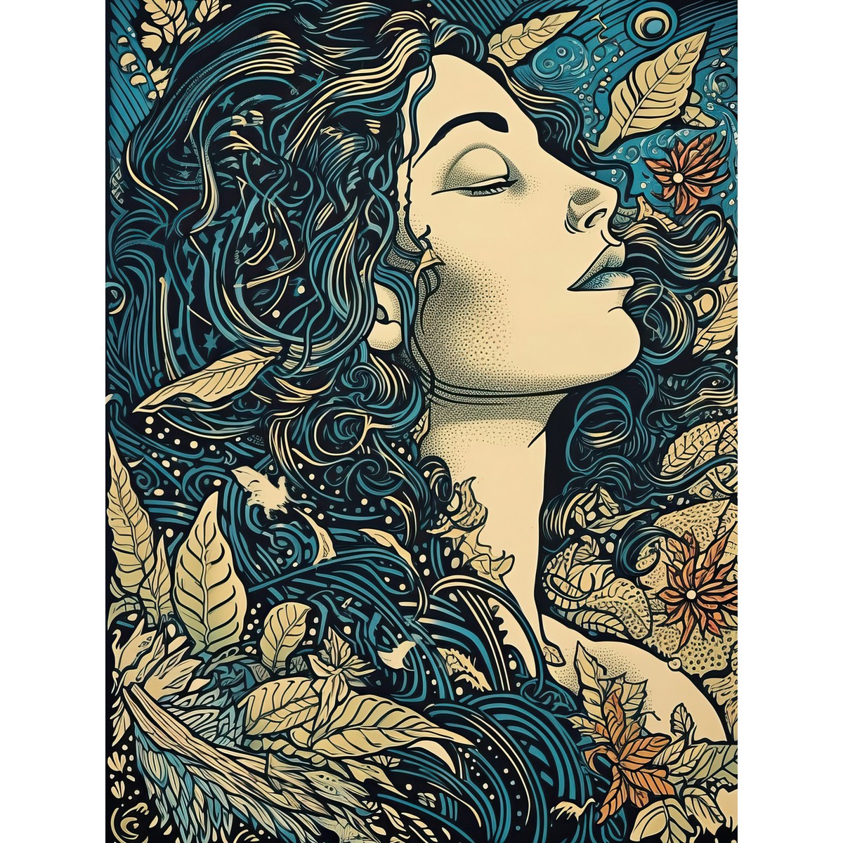 Mother Nature Drawings Female Portrait Series By BK The Artist