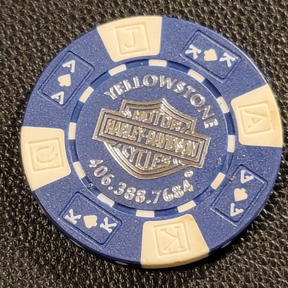YELLOWSTONE HD ~ MONTANA (Blue AKQJ) Harley Davidson Poker Chip | eBay