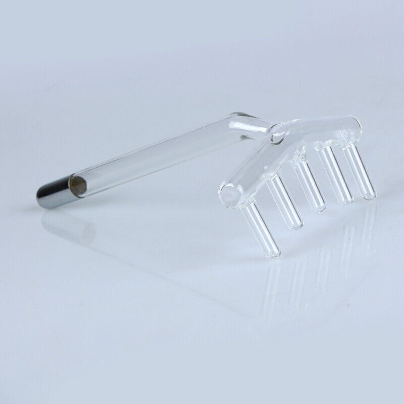 High Frequency Rake Electrode Wand Glass Tube Violet Orange Facial Skin ...