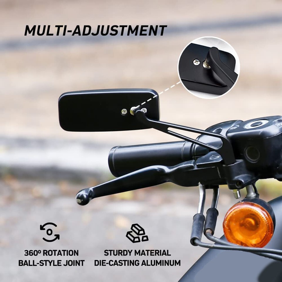 2x Motorcycle Rearview Side Mirrors Rectangle For Harley Night Rod V ...