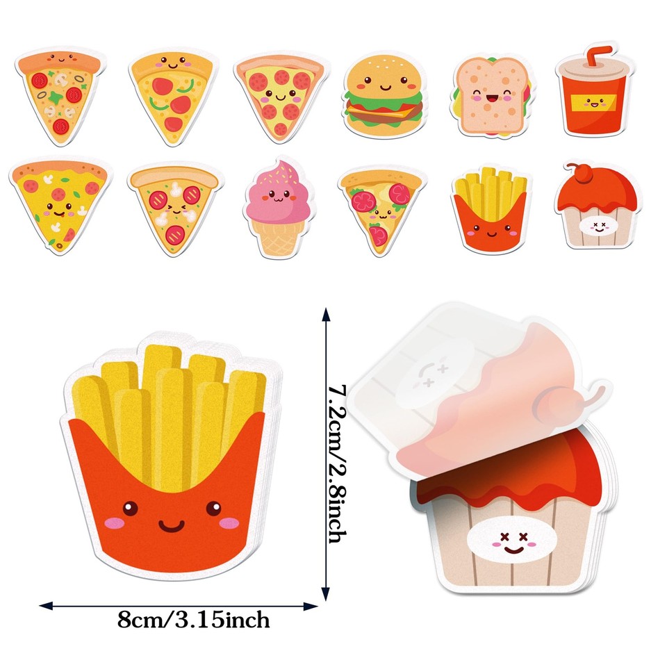 12 Pack Pizza Cartoon Sticky Notes, 240 Pcs 51.18 x 86.61 inches, Green ...