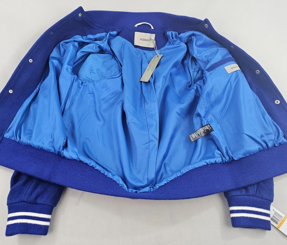 Hudson varsity jacket mens S Small royal blue pockets wool HM-110F4 ...