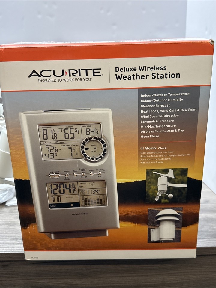 NEW in OPEN BOX ACU-RITE DELUXE WIRELESS WEATHER STATION with WIND ...