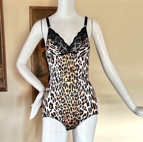 Vintage 70s/80s Vanity Fair Leopard Print Teddy Bodysuit Rockabilly Pin ...