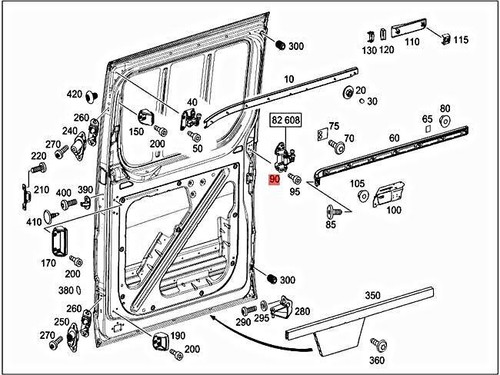 Genuine MERCEDES Sprinter 906 Central right Door slide mechanism ...