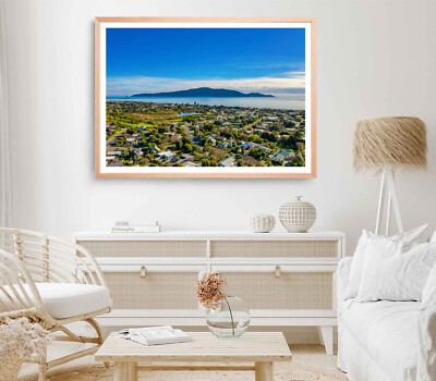 Te Aroha Print, Seashore Aerial Wall Art,Blue Sky Framed Beach Wall Art ...