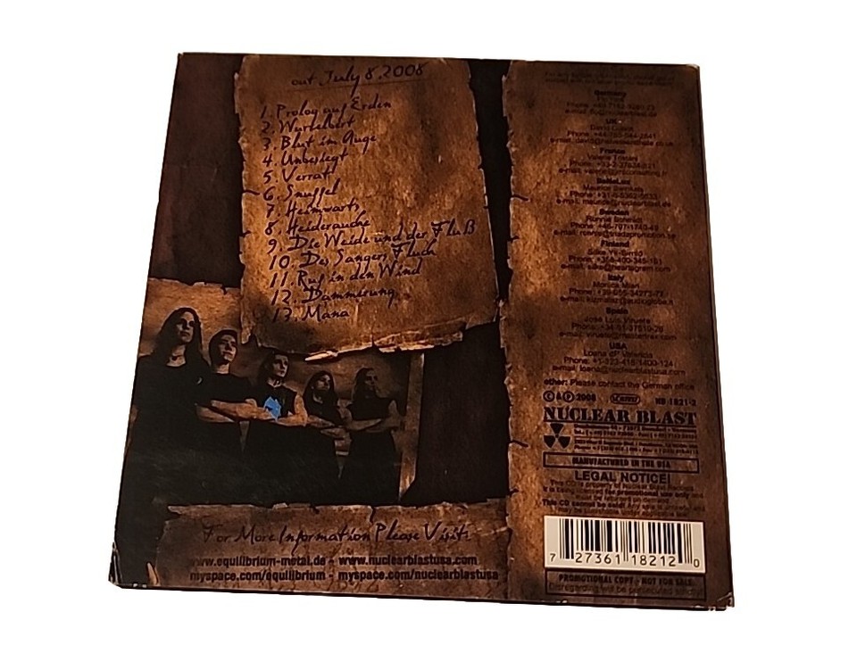 EQUILIBRIUM Sagas (2008) 13-track CD album 727361182120| eBay