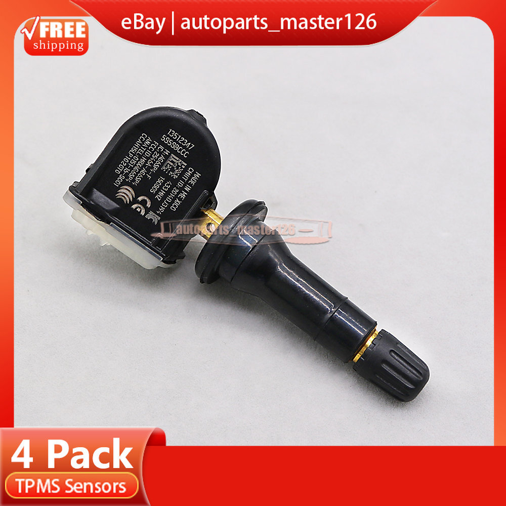 Set of 4 Snap-In TPMS for GM Tire Pressure Sensor 433MHz Kit 13512347 ...