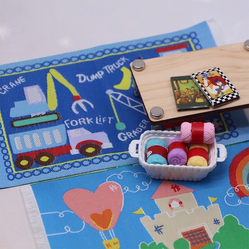 1/12 Dollhouse Simulation Ocean Pattern Carpet Mat Doll Home Decor ...