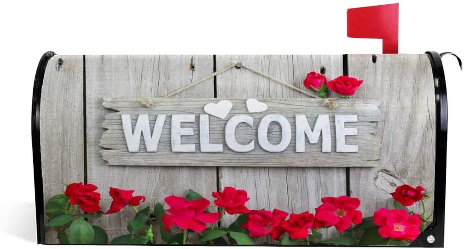 Welcome Mailbox Covers Magnet 21X25.5 Inch PVC Mailboxes Wraps Post ...