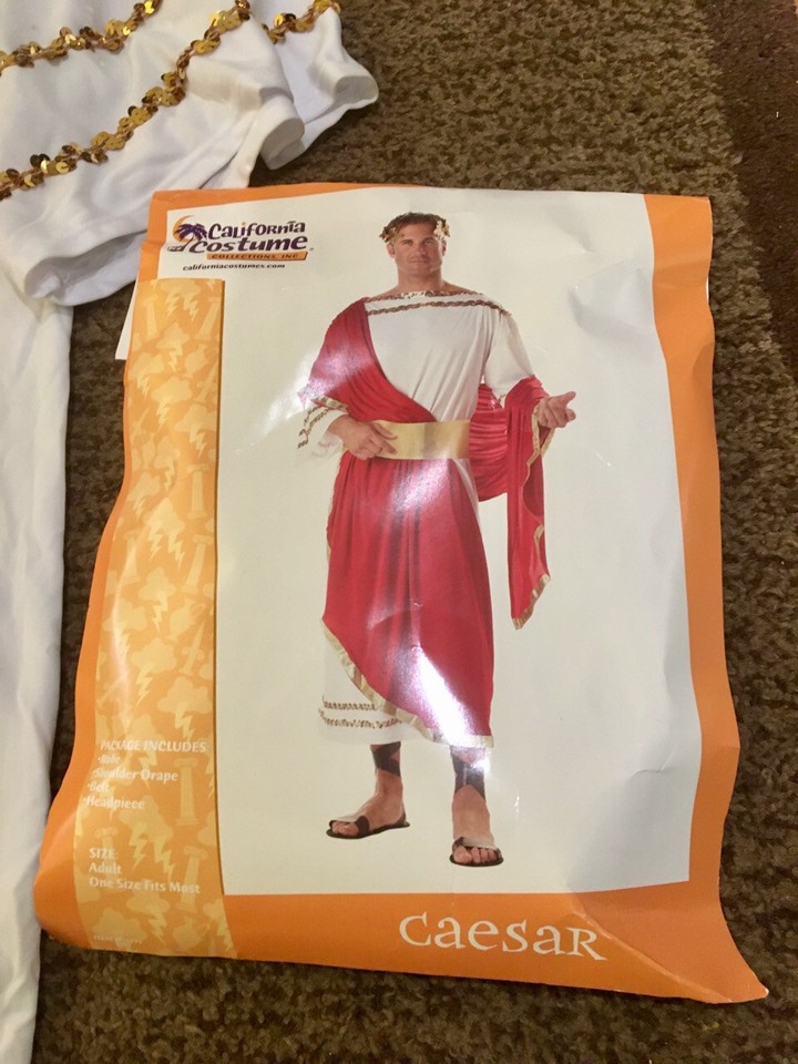 JULIUS CAESAR ROMAN EMPIRE TOGA ADULT STANDARD COSTUME HALLOWEEN- w ...
