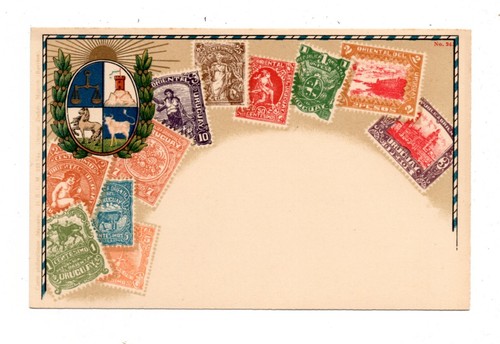 URUGUAY ~ STAMP POSTCARD WITH COUNTRY'S COAT OF ARMS, OTTMAR ZIEHER PUB ...
