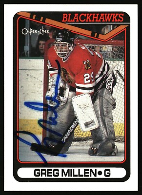 Greg Millen Autograph 1990-91 O-Pee-Chee Hockey Card #335 Blackhawks | eBay