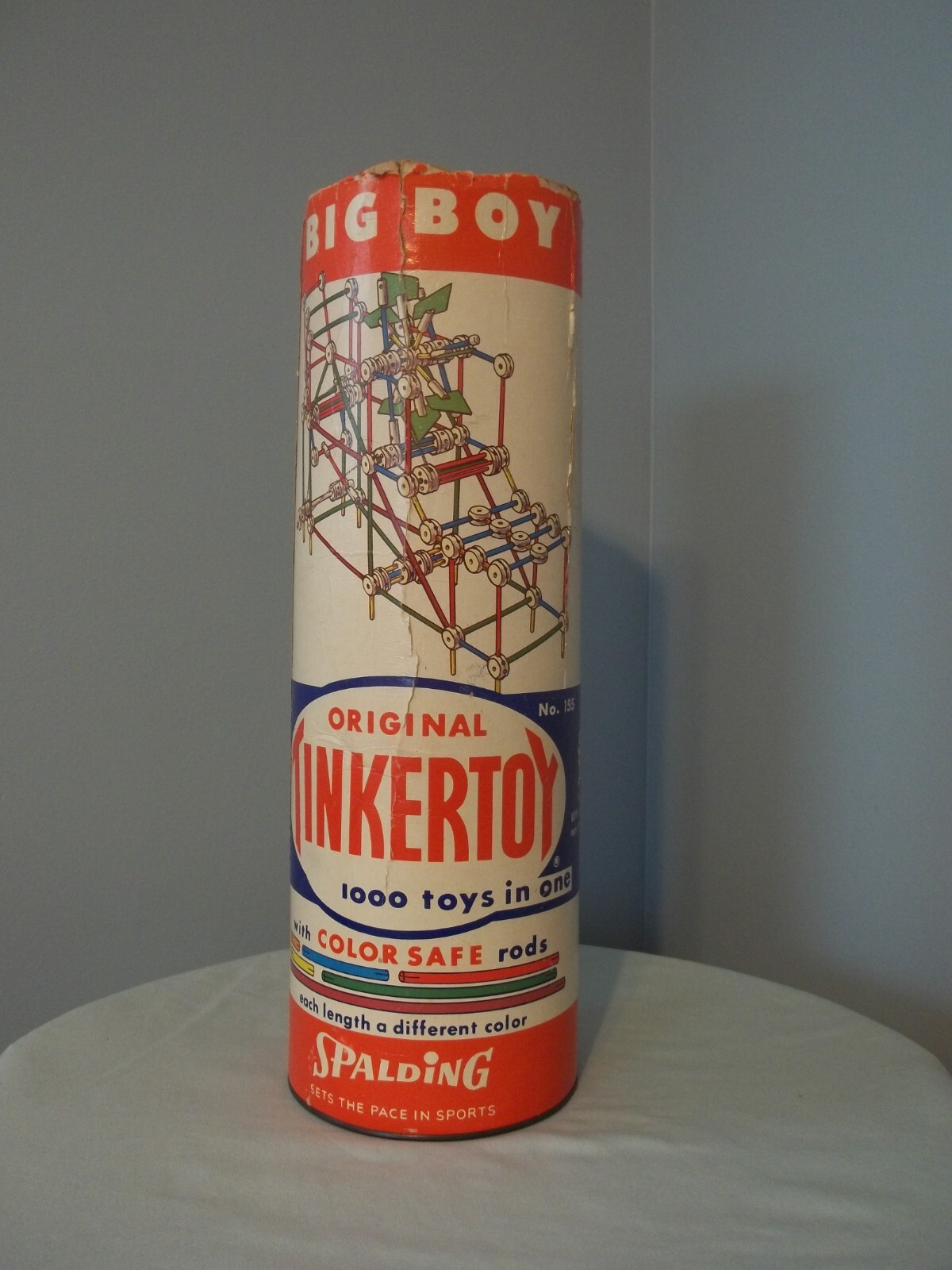 VINTAGE 1959 BIG BOY TINKER TOY SET NO. 155 443 PIECES NO TOP SPALDING ...