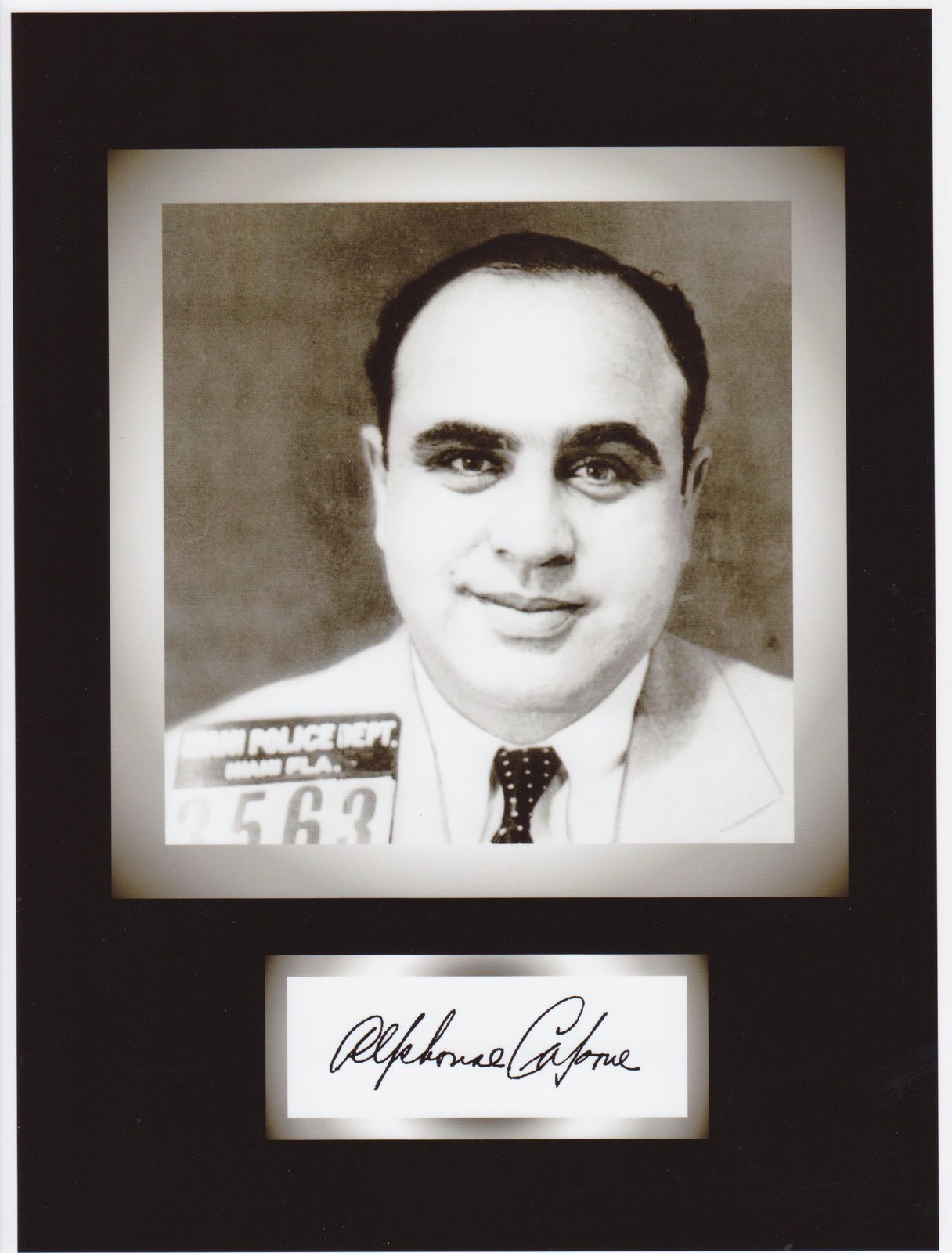 AL CAPONE 8 by 10 REPRINT PHOTO & REPRINT AUTOGRAPH ON GLOSSY PHOTO ...