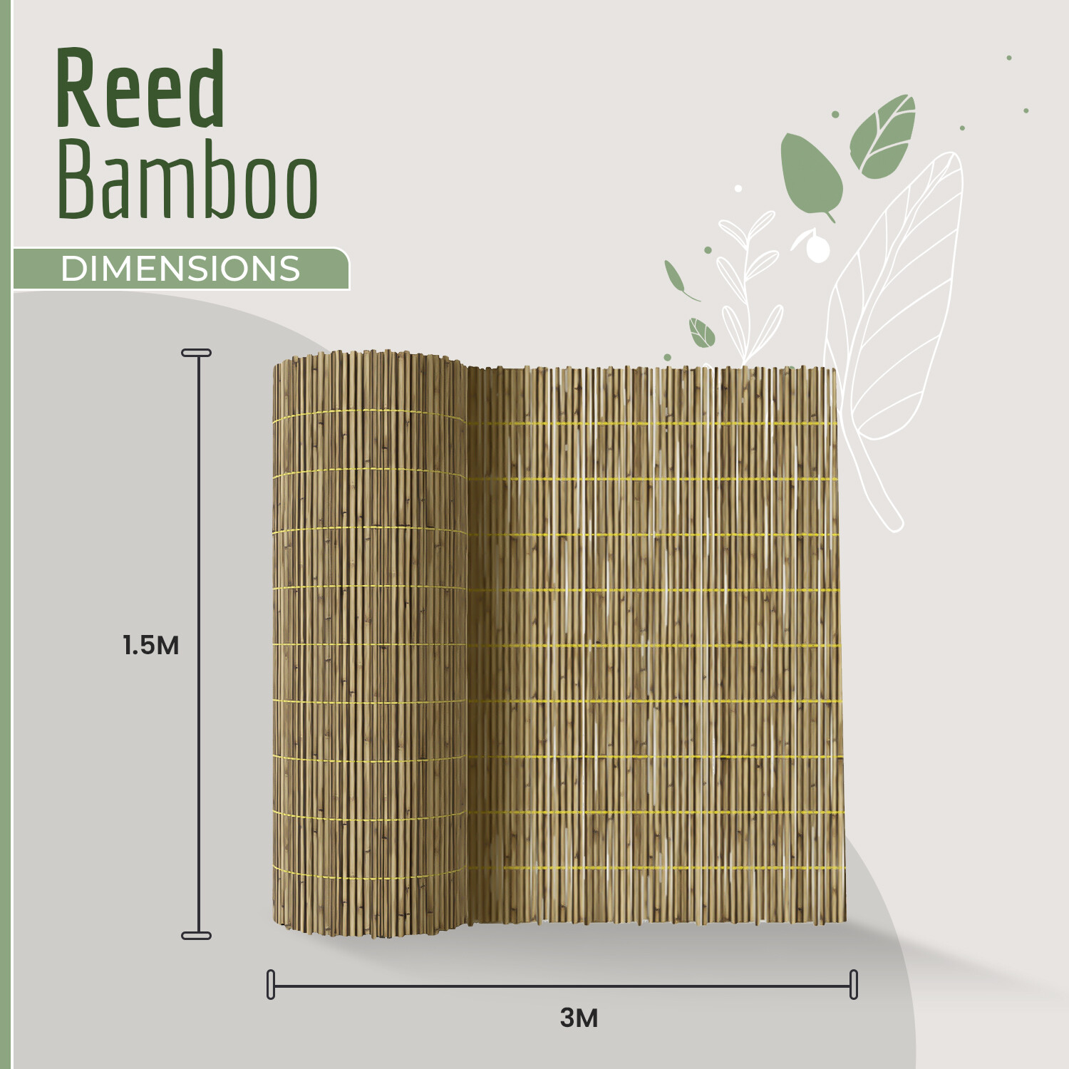 Bamboo Slat Reed Screening Roll Garden Fencing Panel Outdoor Privacy Fence 4m | eBay