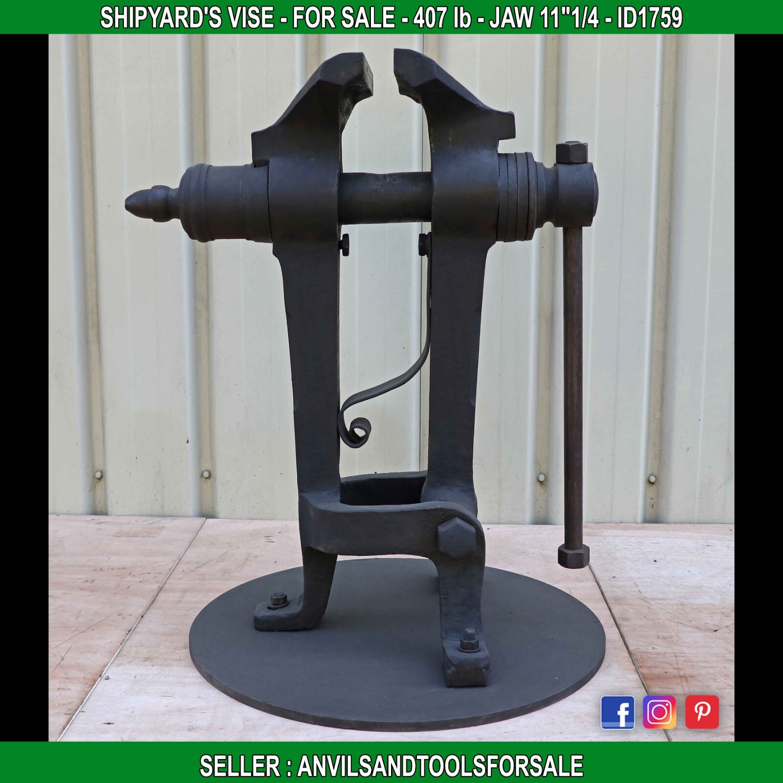 Monster vise (French) 407 lb Jaw 11'1/4 - anvil - ID 1759 | eBay