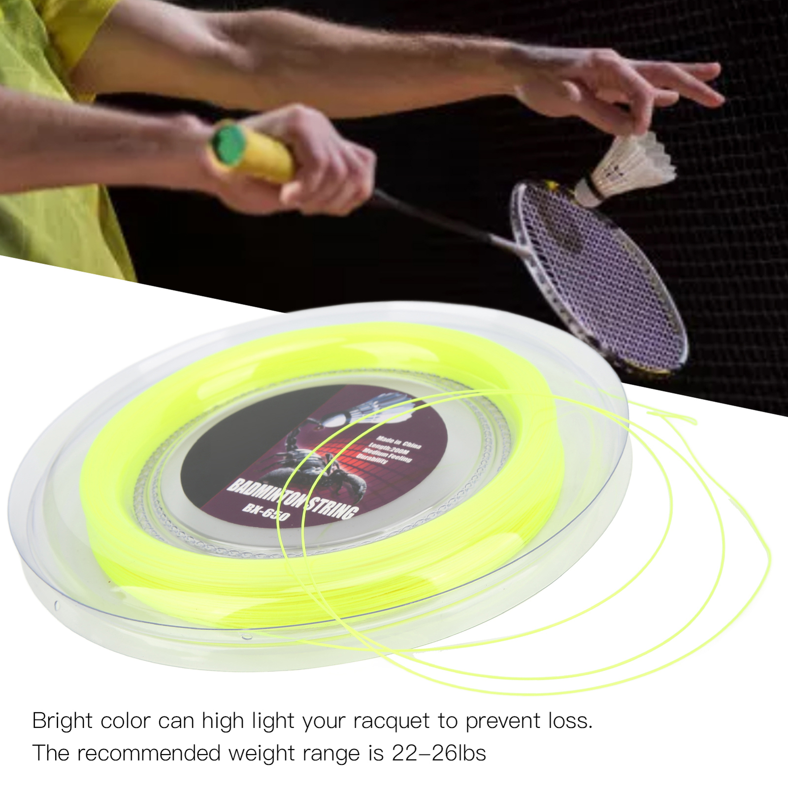 TOH Badminton Racket String 0.72mm 200m Racquet Wire Reel For Amateur ...