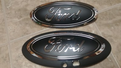 2018-20 f150 ford emblems custom matte black front & rear, with camera ...