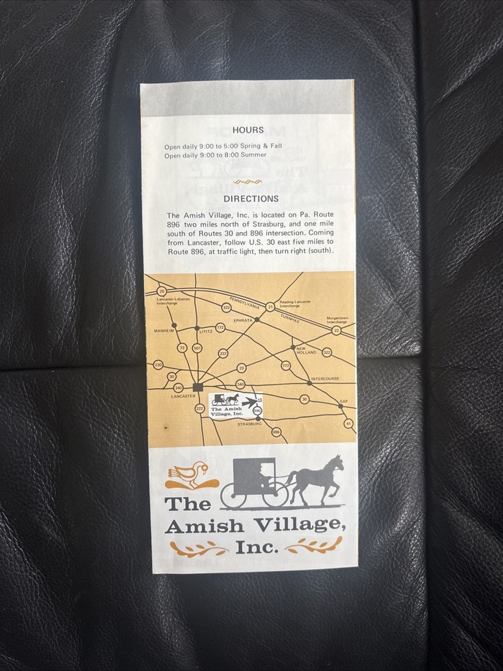 Amish Village Stroudsburg Pennsylvania traveler brochure | eBay
