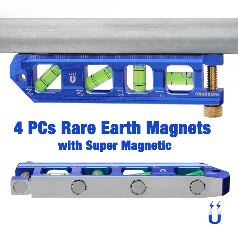 WORKPRO 6.3" Magnetic Conduit Bending Level Pipe Level Torpedo Level ...