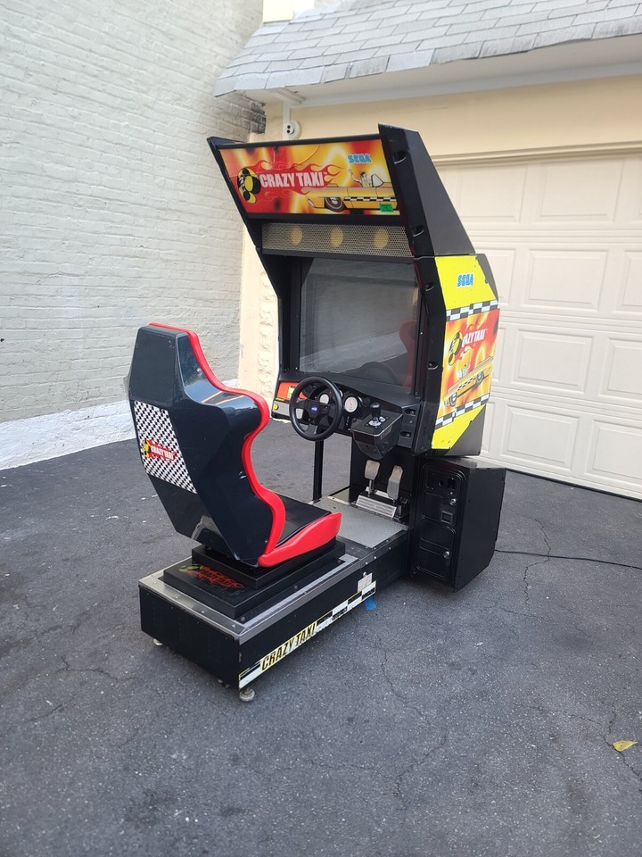 CRAZY TAXI Racing Sit Down Driving Arcade Video Game Machine - CRT ...