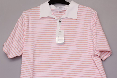 Lyle & Scott Ladies HKK Cotton/Elastane Golf Polo Shirt White Peach ...