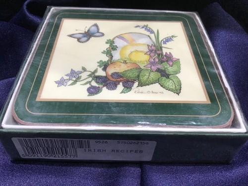 PIMPERNEL IRISH RECIPES HERITAGE SERIES coaster set of 4 VINTAGE NEW IN ...
